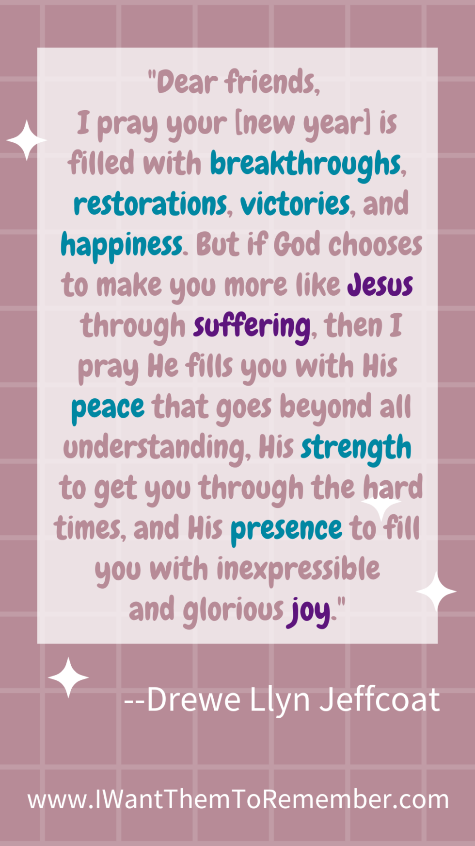 A Prayer for Your New Year - I Want Them To Remember
